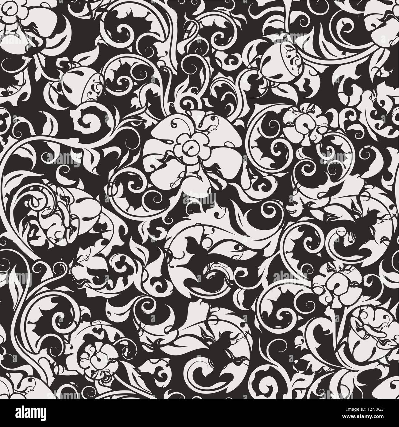 Seamless Wallpaper Pattern, silhouette Stock Vector Image & Art - Alamy