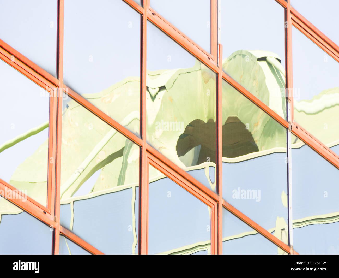 Glass reflection colored. Reflection in glass office building Stock ...