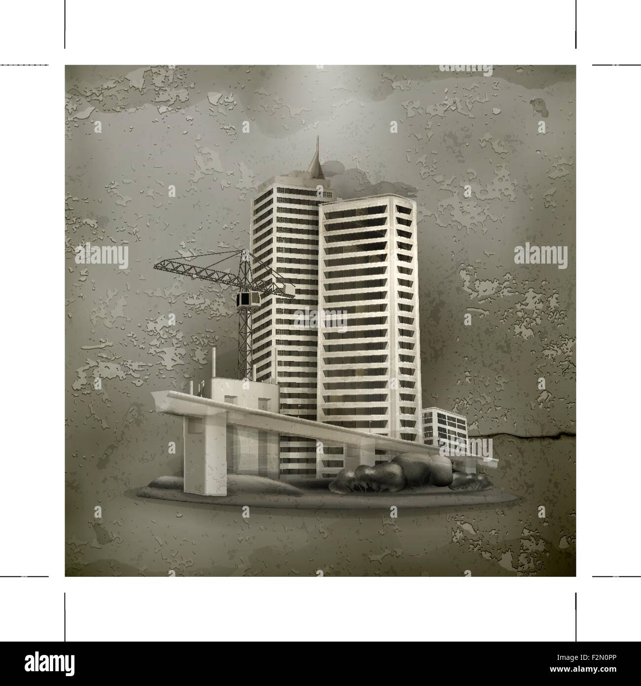 Vintage construction crane Cut Out Stock Images & Pictures - Alamy