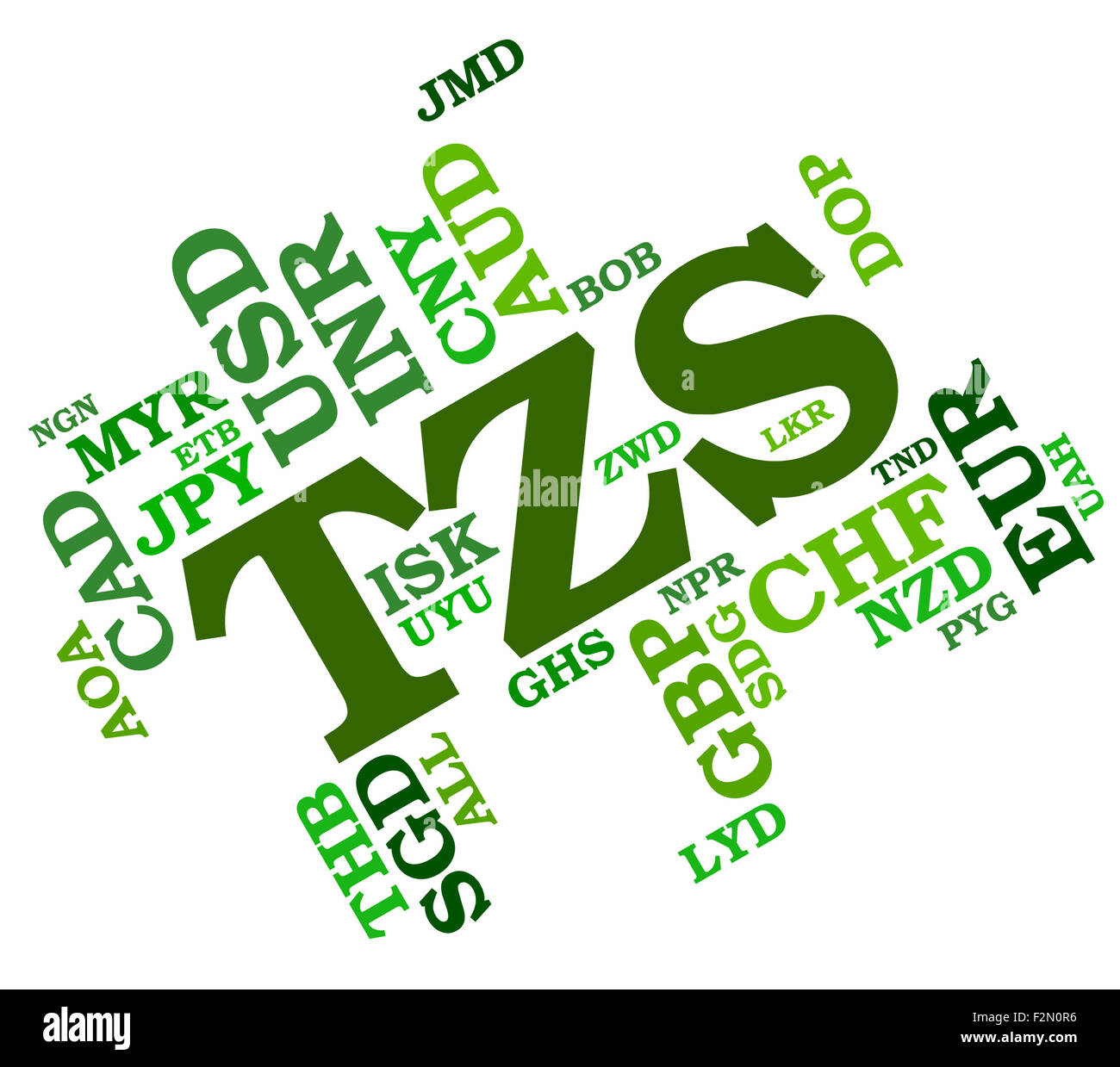 Tzs Currency Representing Exchange Rate And Banknote Stock Photo - Alamy