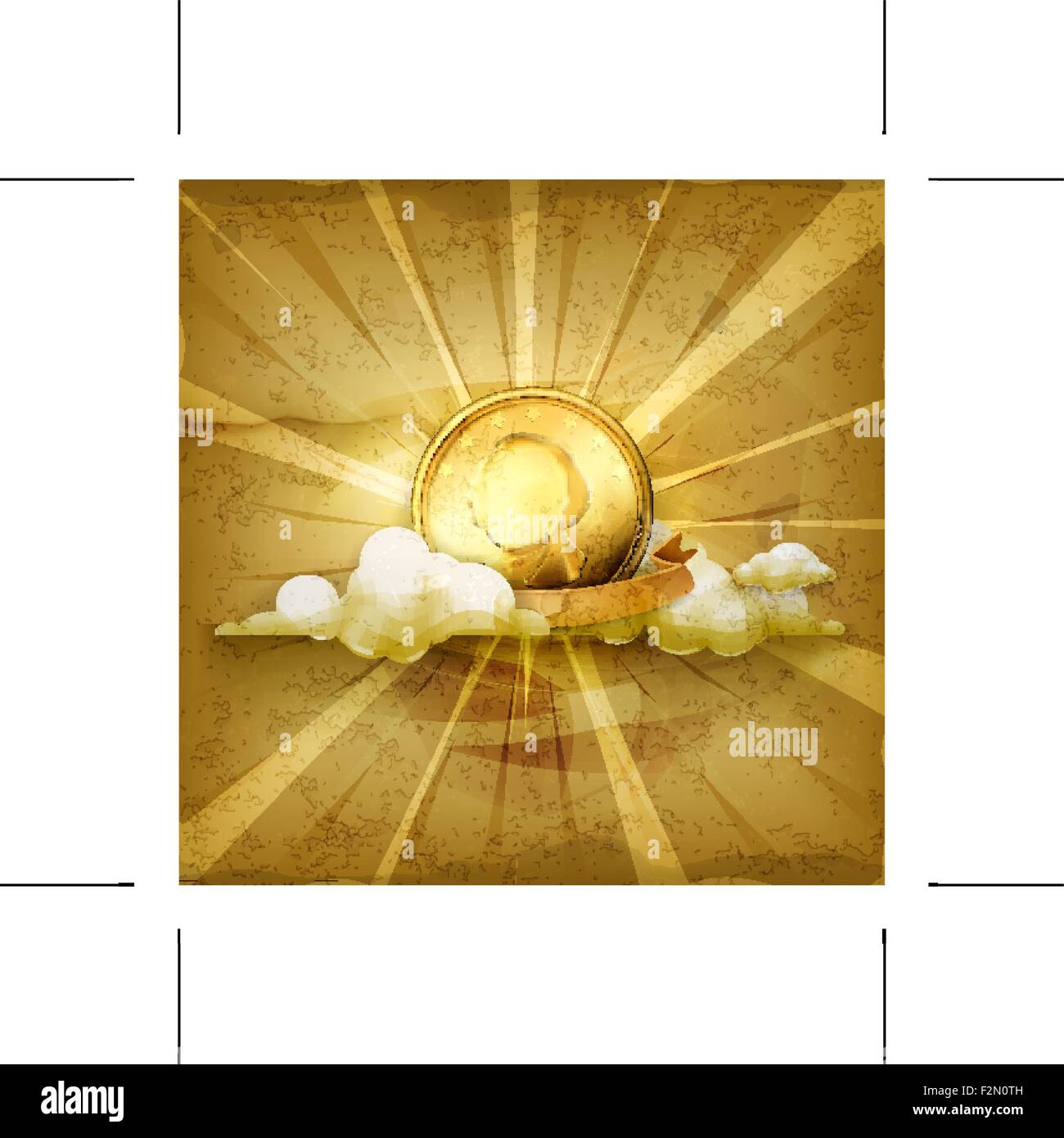 Gold coin, old style vector background Stock Vector Image & Art - Alamy