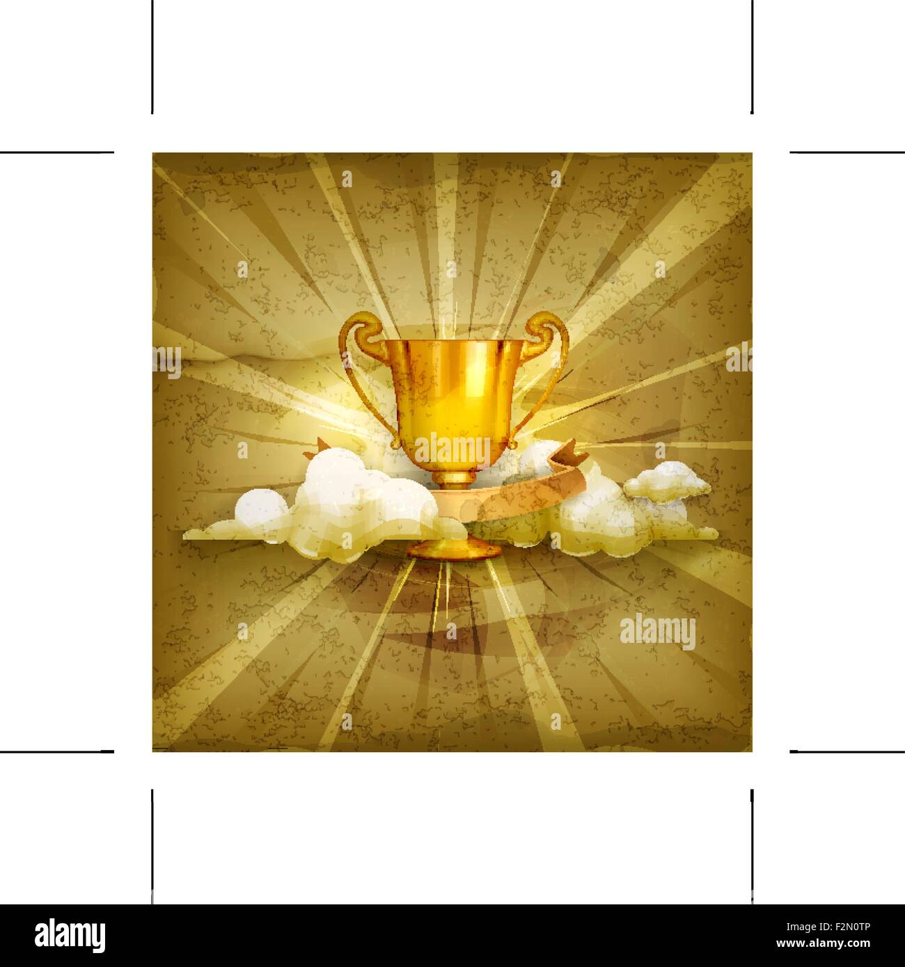 Gold trophy, old style vector background Stock Vector Image & Art - Alamy