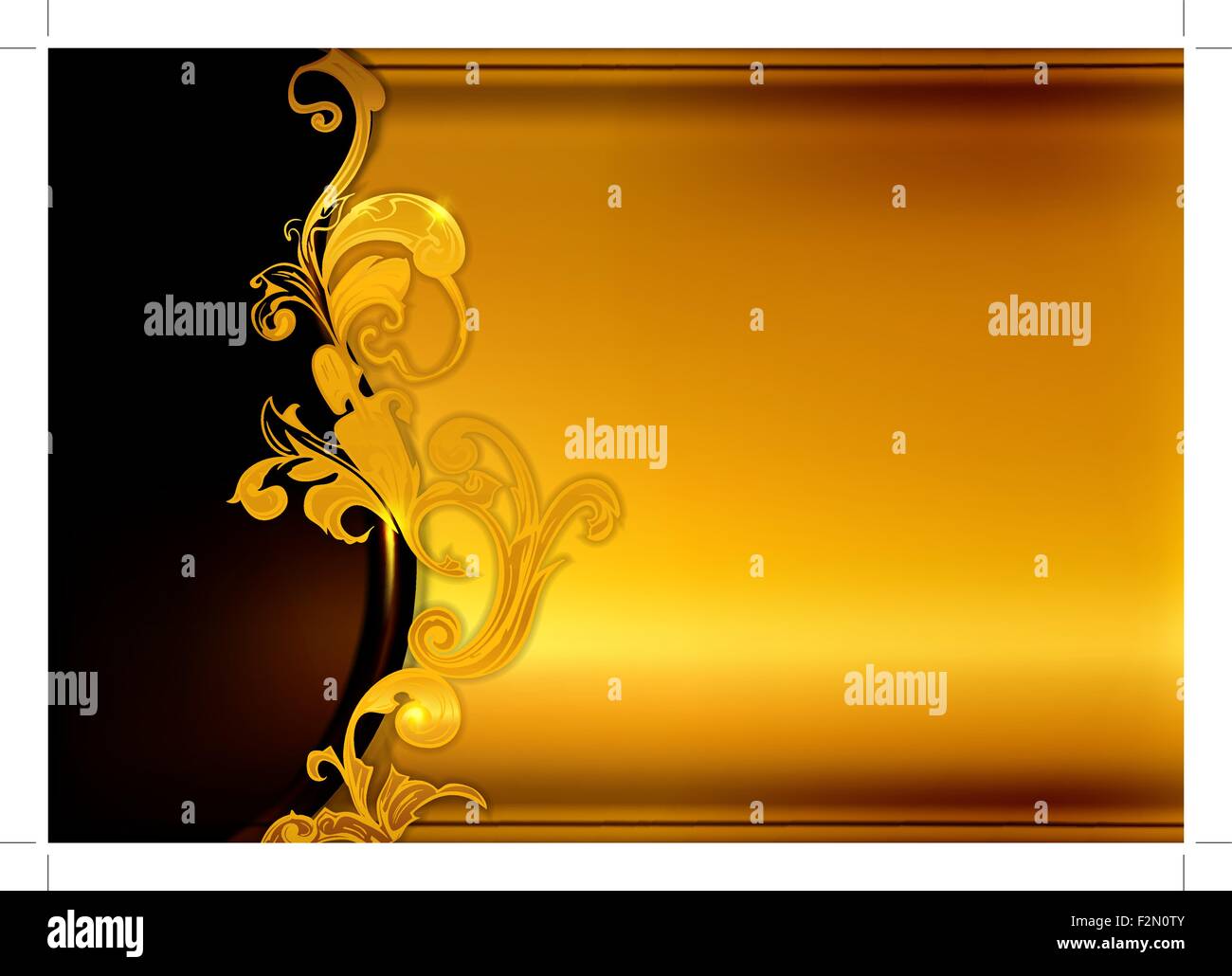 Floral brown golden vector Cut Out Stock Images & Pictures - Alamy
