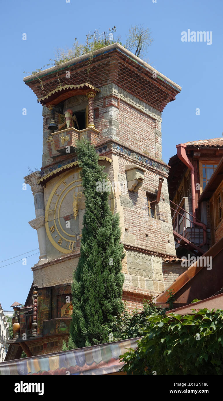 Clock Tower at Shavteli Old Town Tbilisi, Georgia Stock Photo - Alamy