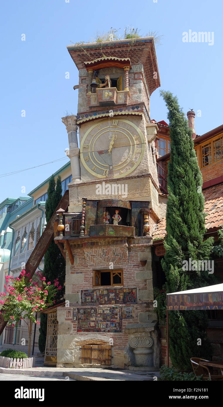Clock Tower at Shavteli Old Town Tbilisi, Georgia Stock Photo - Alamy