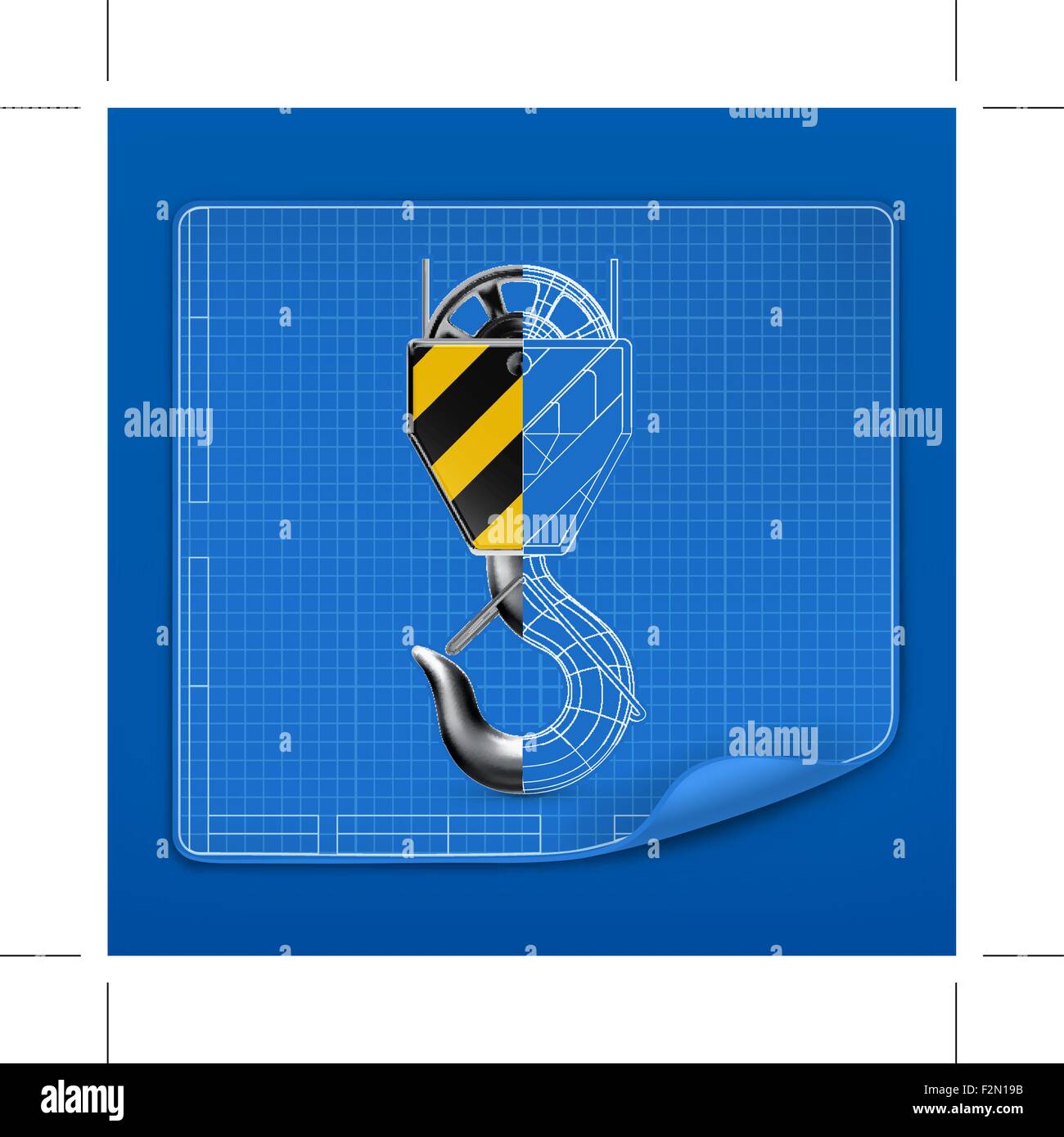 Lifting hook drawing blueprint, vector Stock Vector Image & Art - Alamy