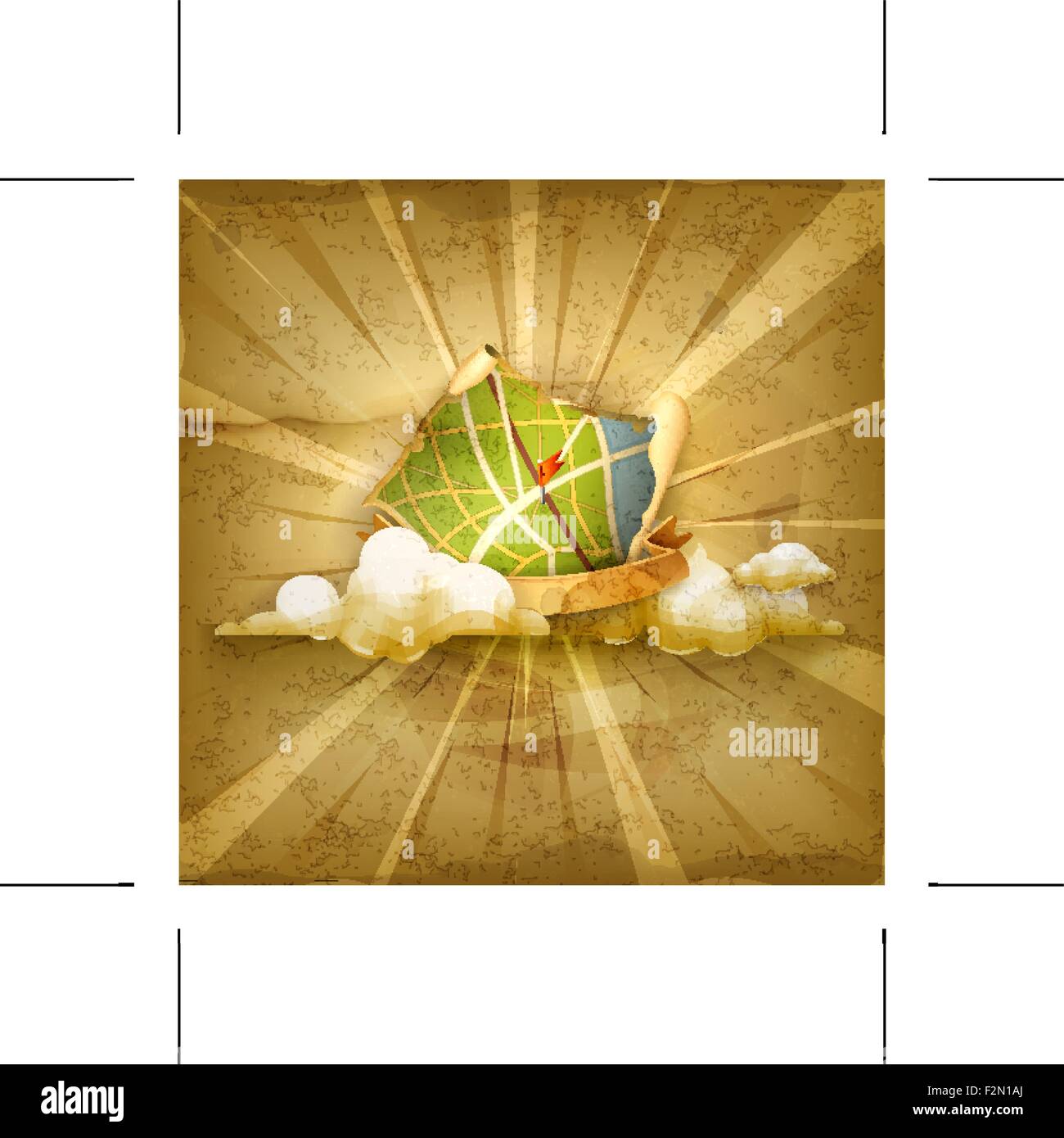 Old road map Stock Vector Images - Alamy