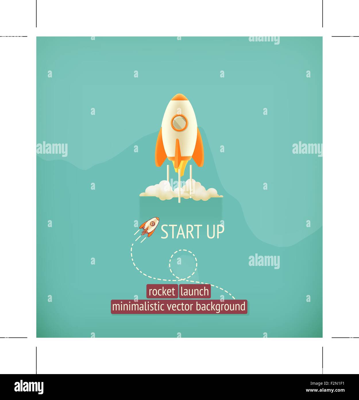 Rocket launch minimalistic vector background Stock Vector Images - Alamy