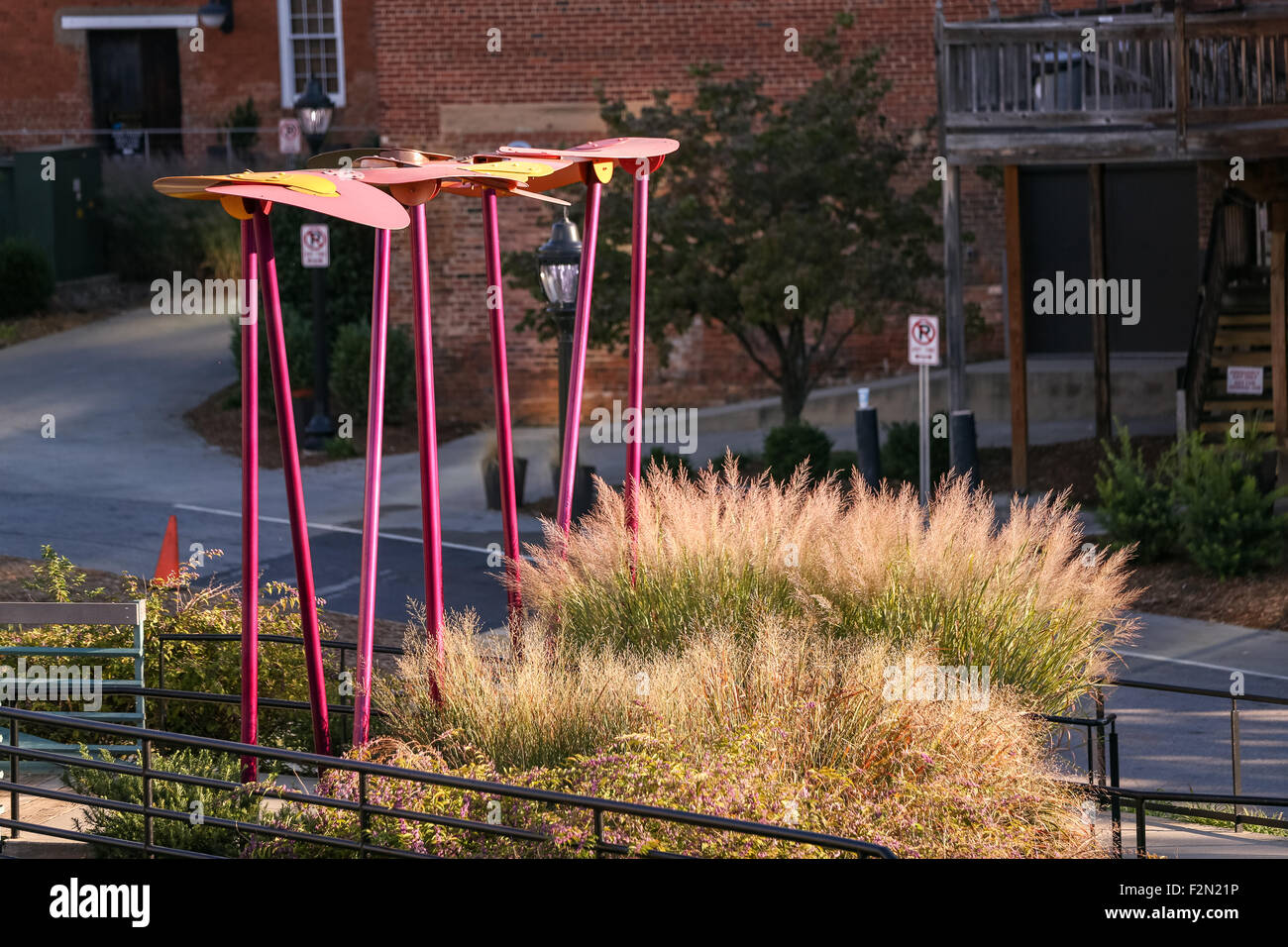 River Place bridge and artwork Paradigm Pathway at Art Crossing over ...