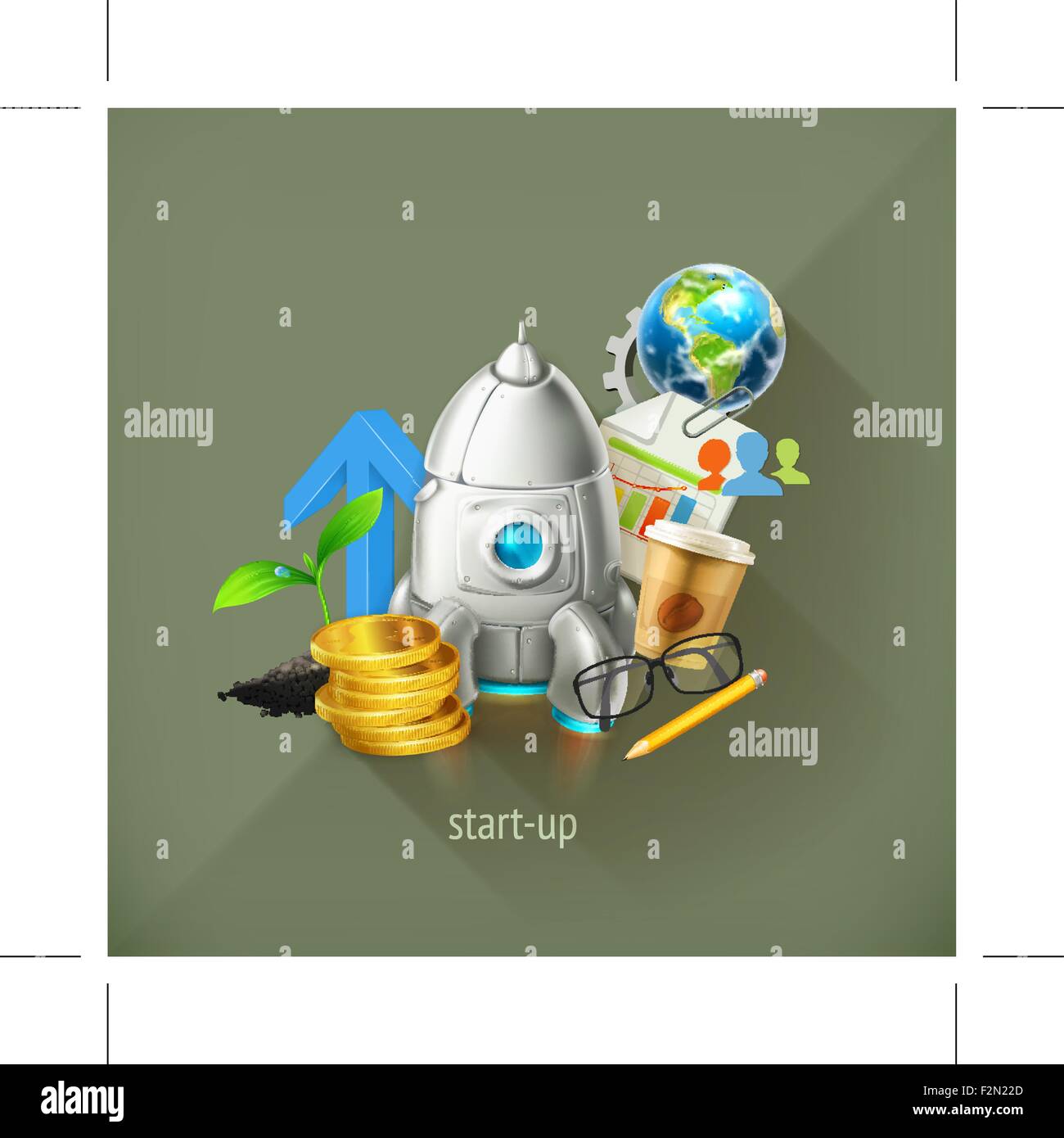 Start-up business project and its development, vector illustrations on ...