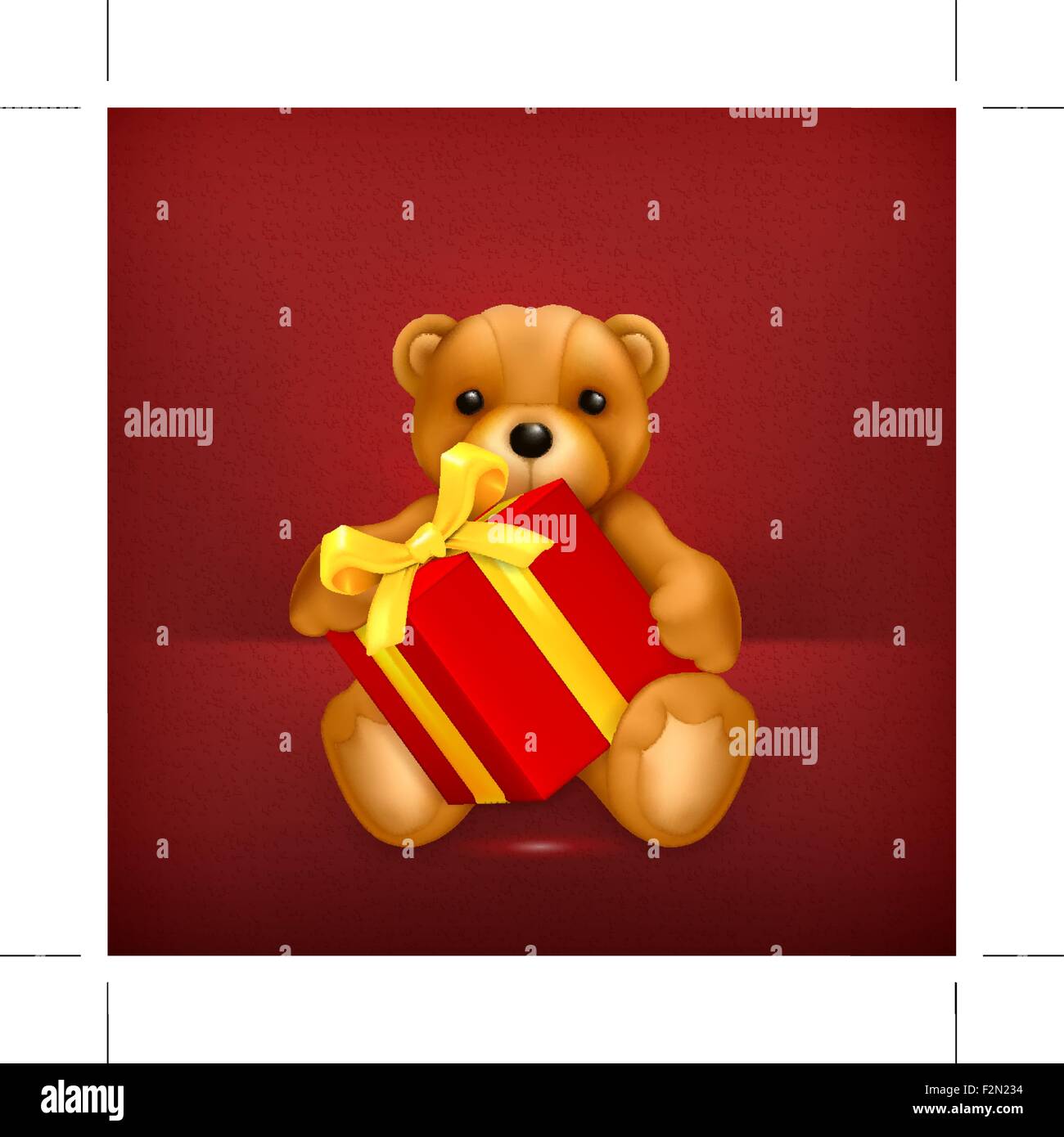 Teddy bear with gift, vector Stock Vector Image & Art - Alamy