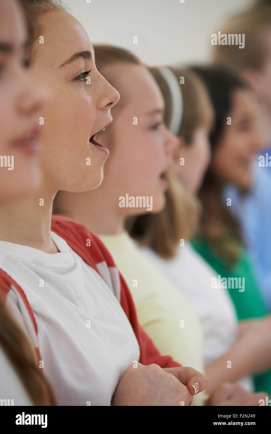 Group Of School Children Singing In Choir Together Stock Photo - Alamy