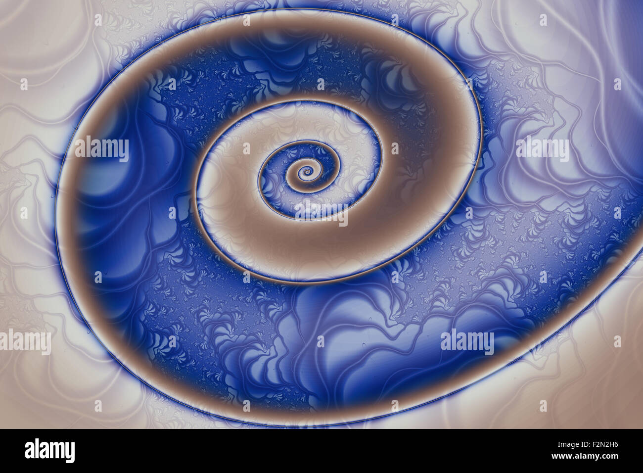 Hypnosis - abstract complex spiral in beautiful bluish and brown colors ...