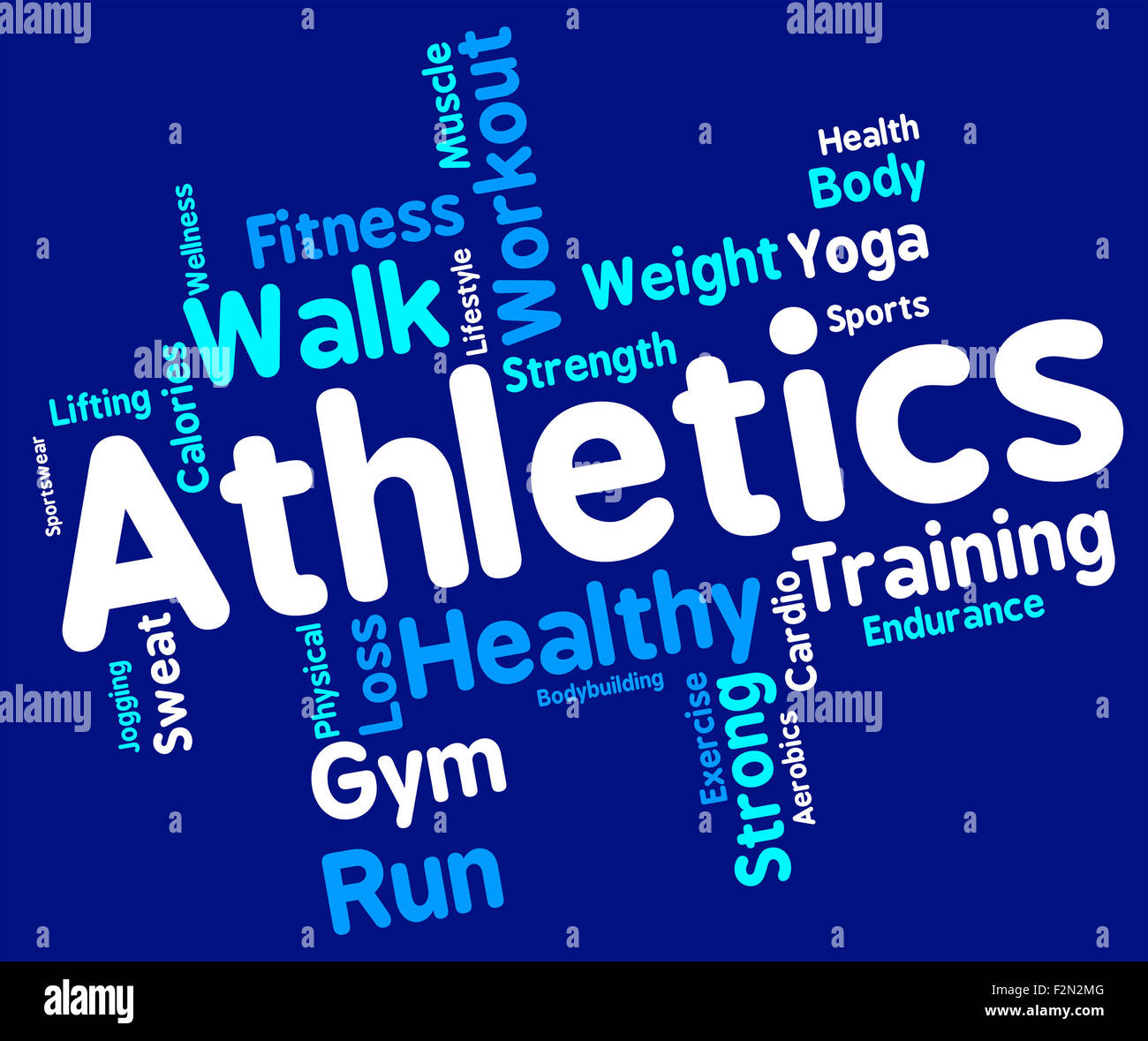Athletics Word Representing Working Out And Sport Stock Photo - Alamy