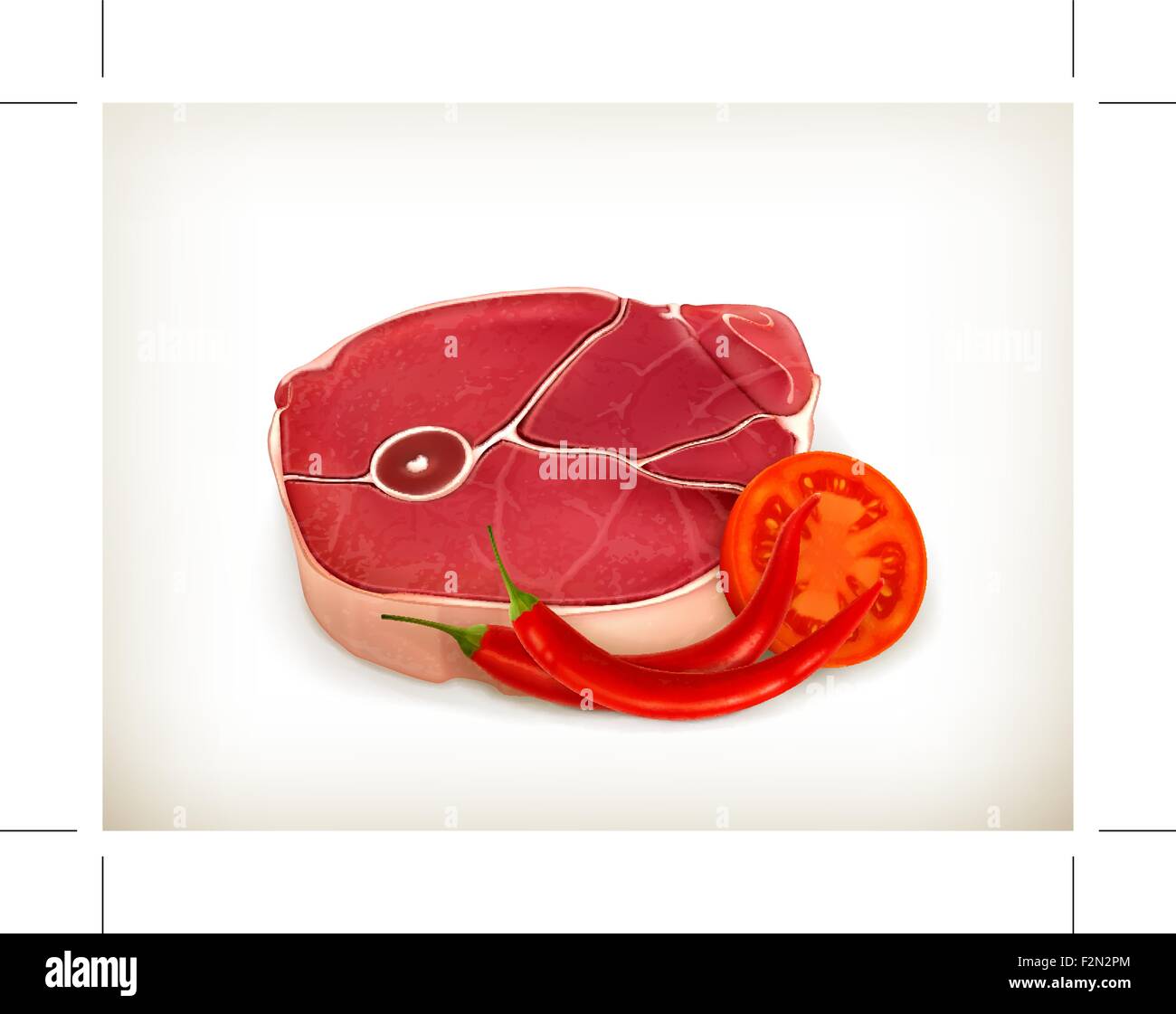 Beef steak with vegetables vector Stock Vector Image & Art - Alamy