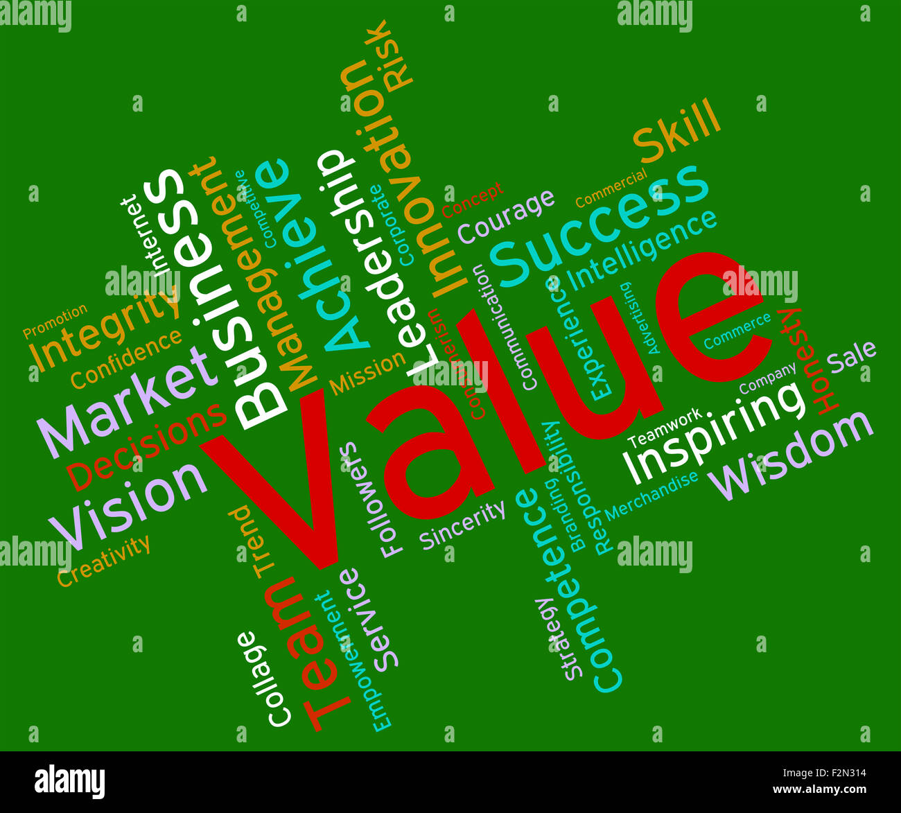 Value Words Showing Quality Control And Valued Stock Photo - Alamy
