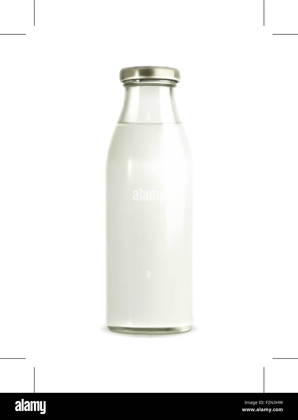 Glass milk bottle mock Cut Out Stock Images & Pictures - Alamy