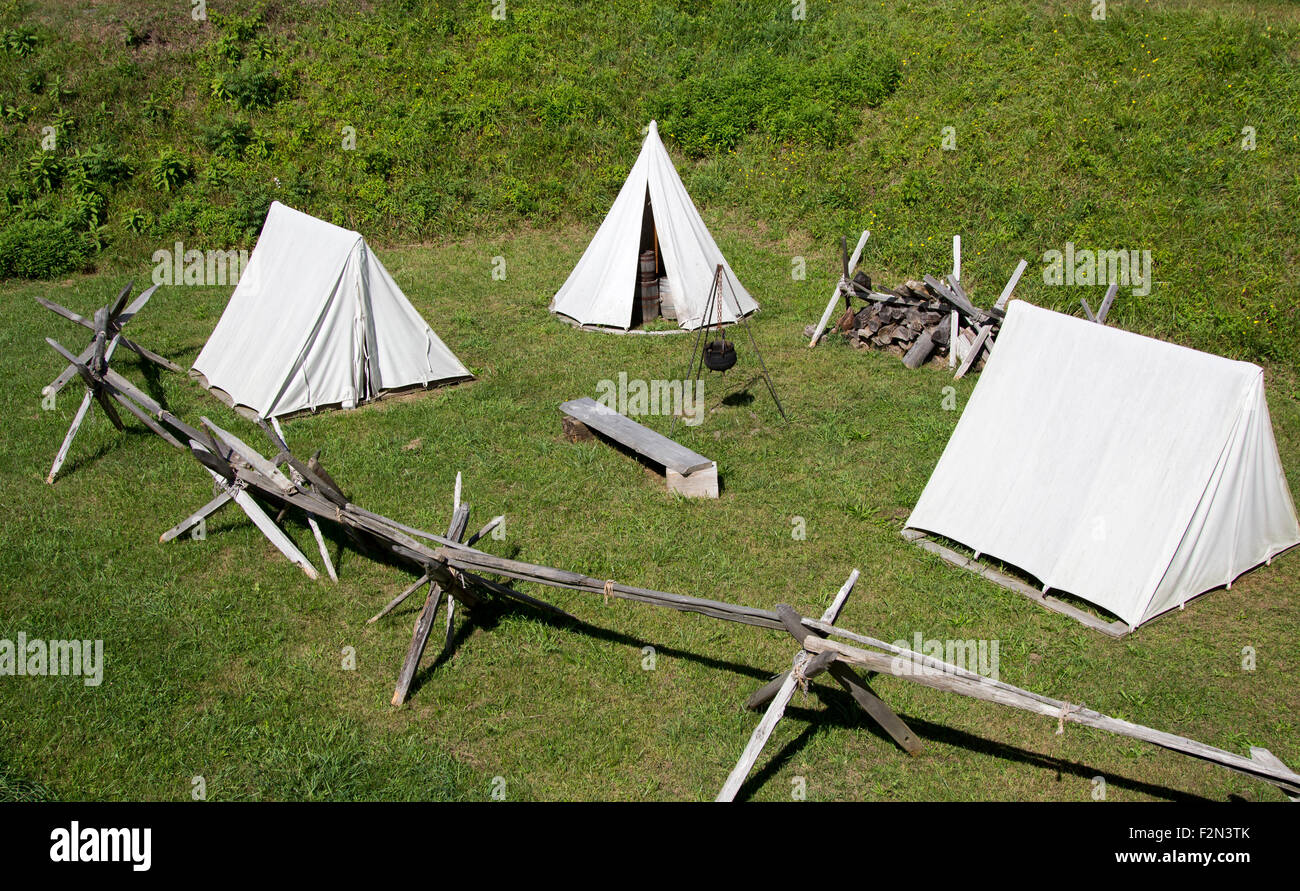 American Revolutionary War campground encampment. Rome New York Fort ...