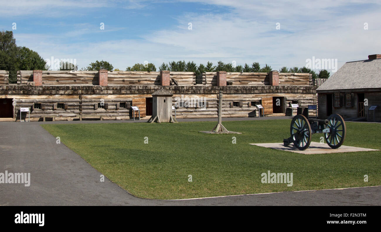 Fort Stanwix Rome New York USA US America parade ground with cannon ...