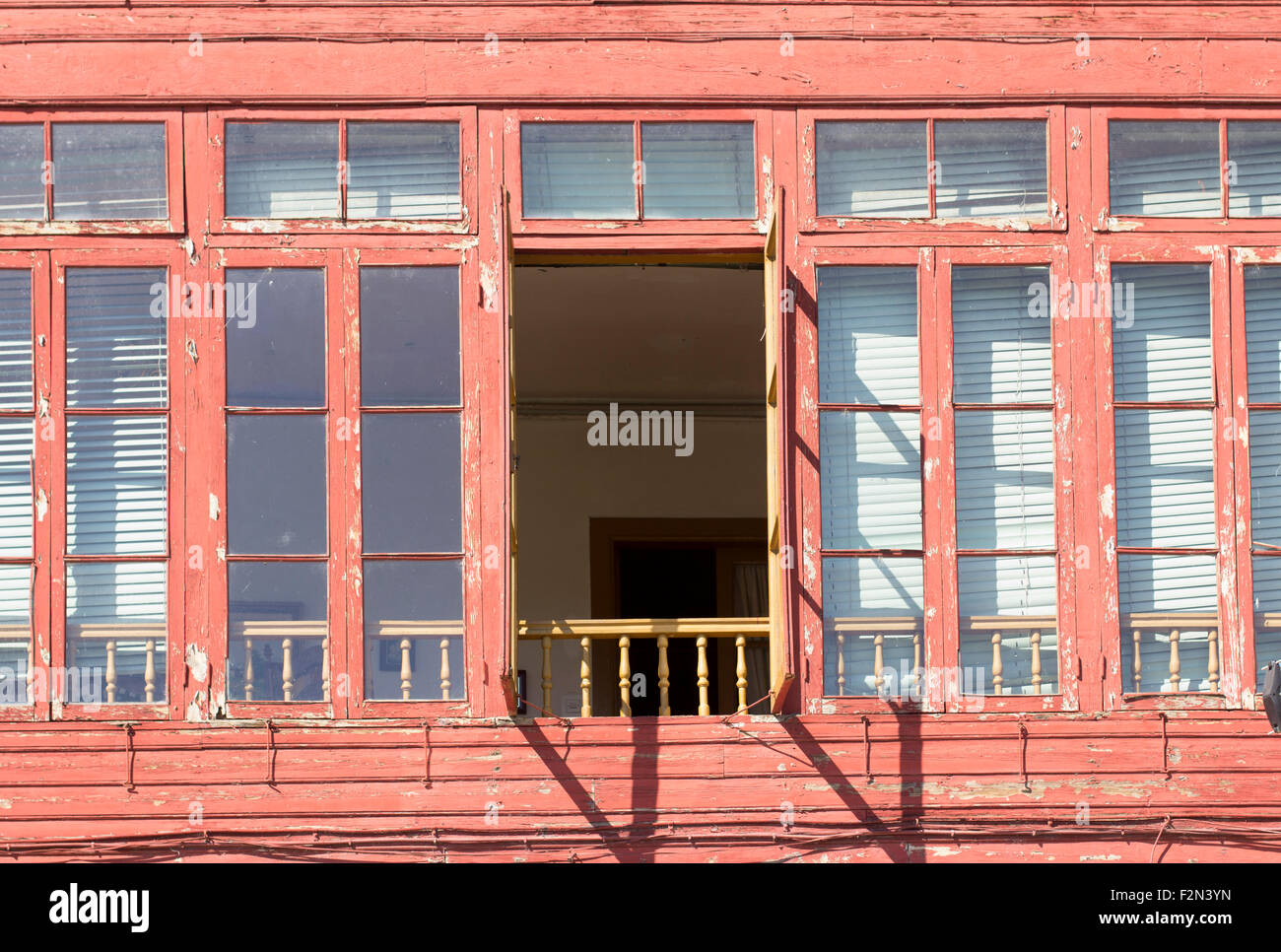Red balcony hi-res stock photography and images - Alamy