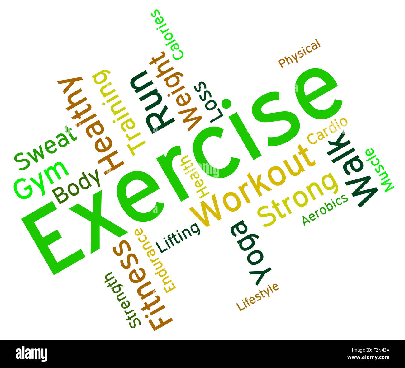 Exercise Words Showing Get Fit And Athletic Stock Photo - Alamy