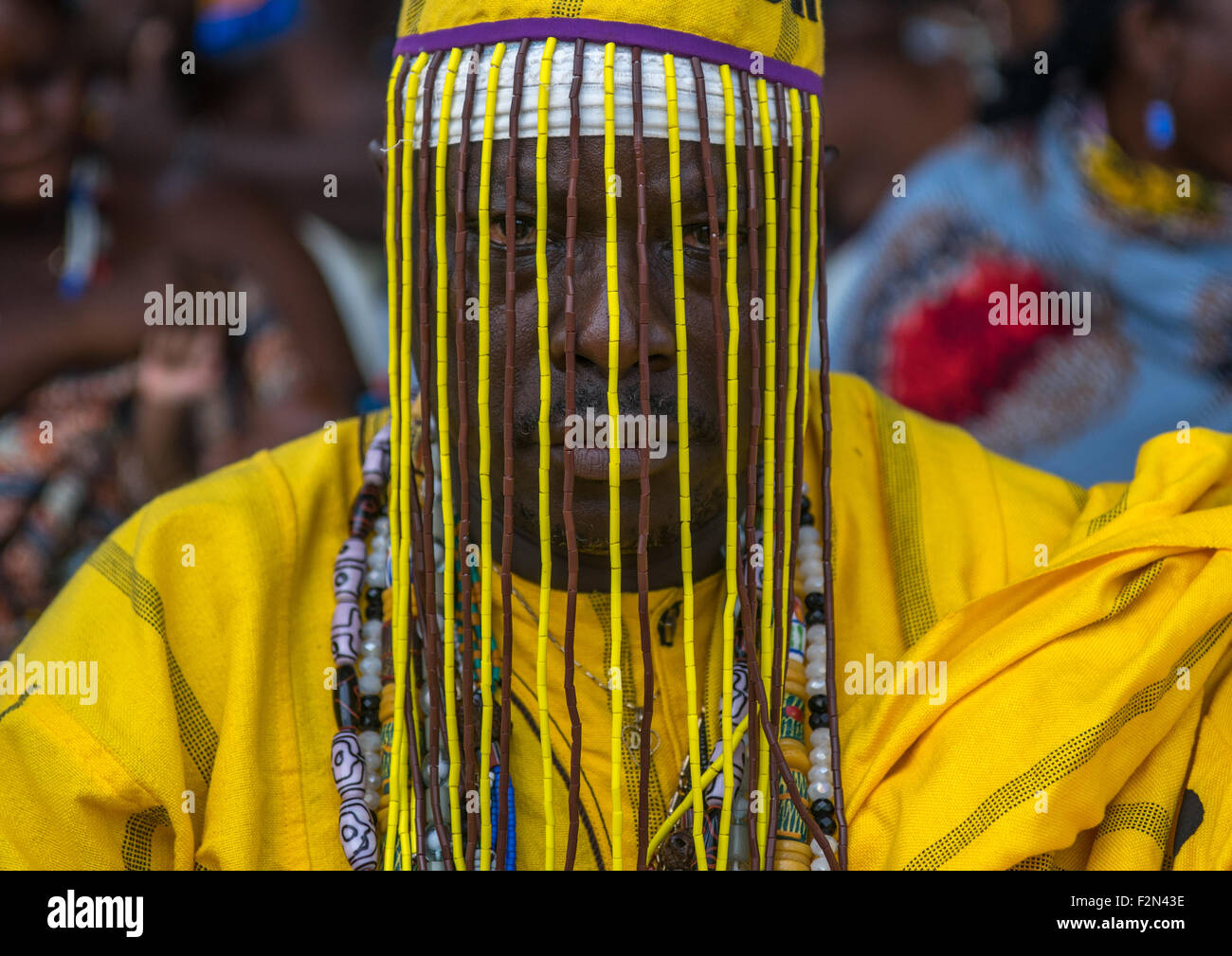 Benin, West Africa, Ouidah, dada vognon adidékon famous healer with a ...