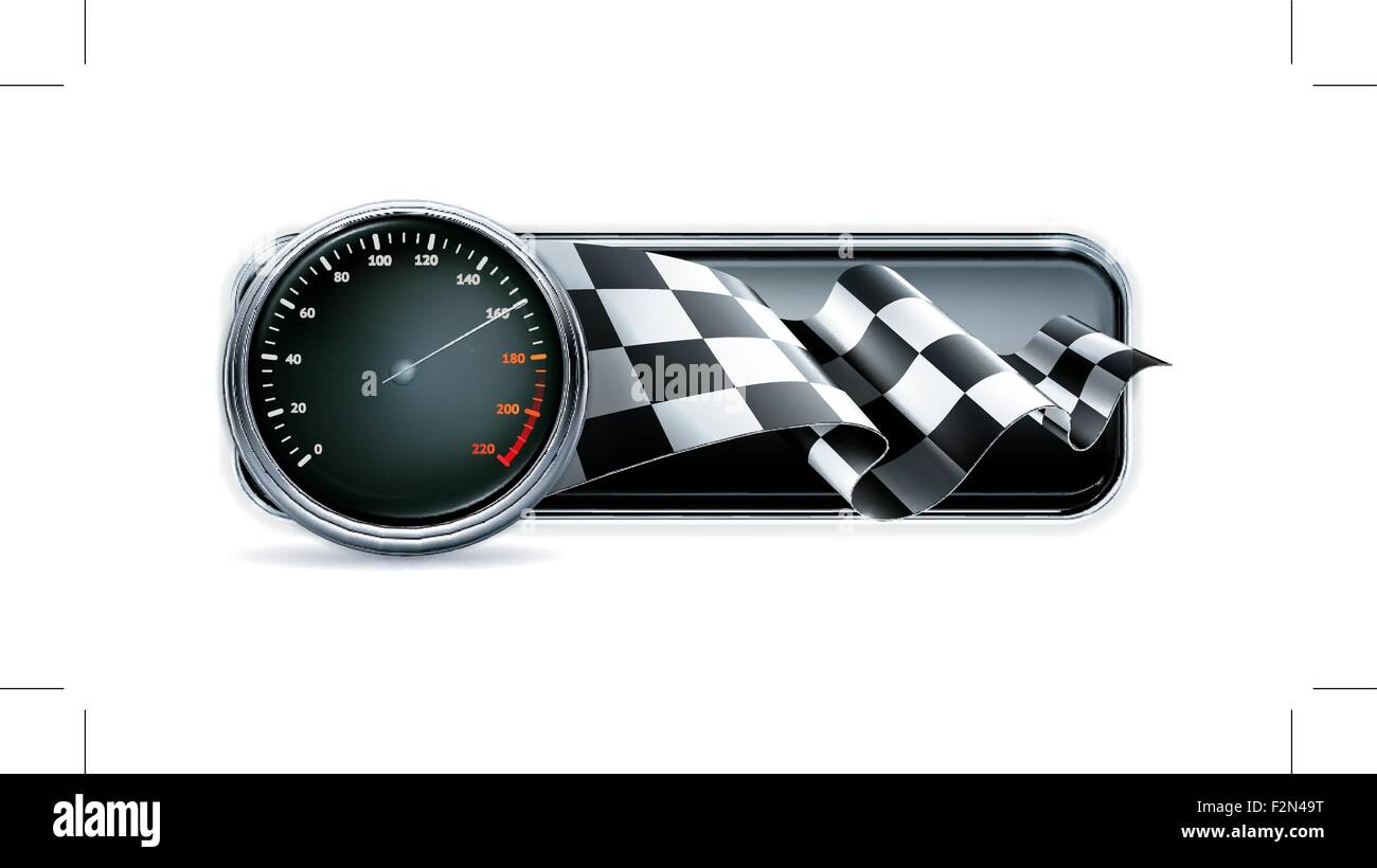 Speedometer checkered flag hi-res stock photography and images - Alamy
