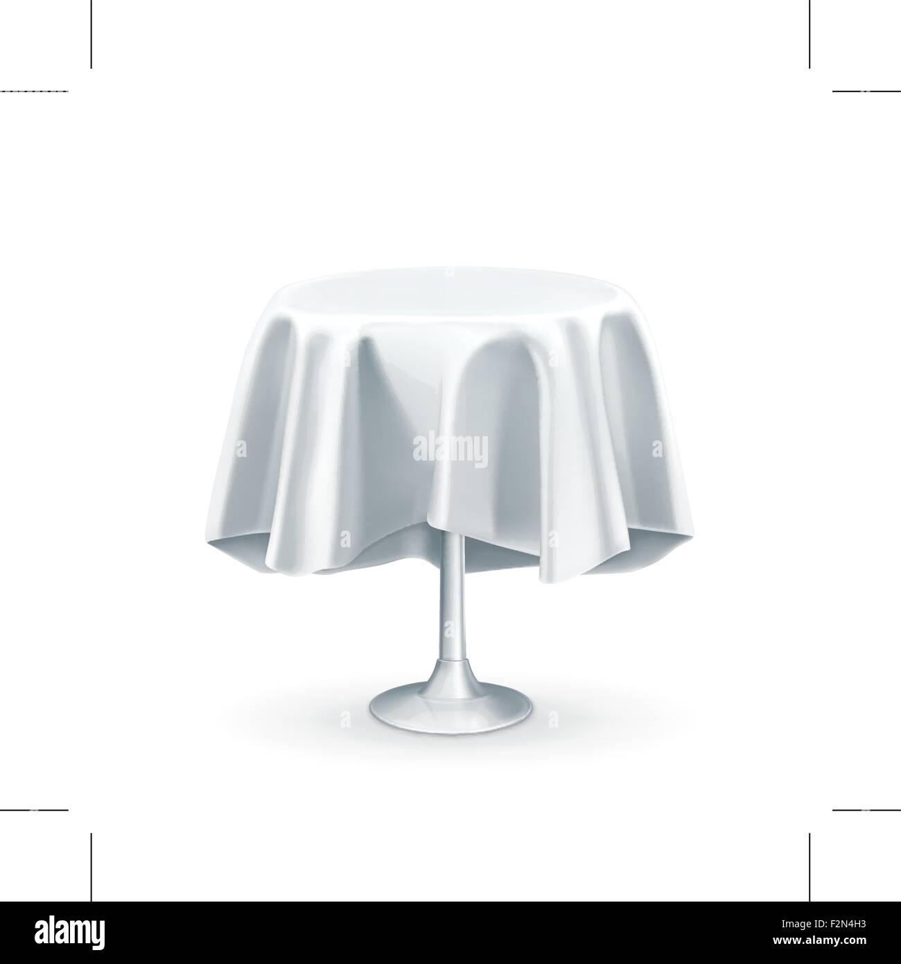 Round table with white tablecloth, vector illustration Stock Vector ...