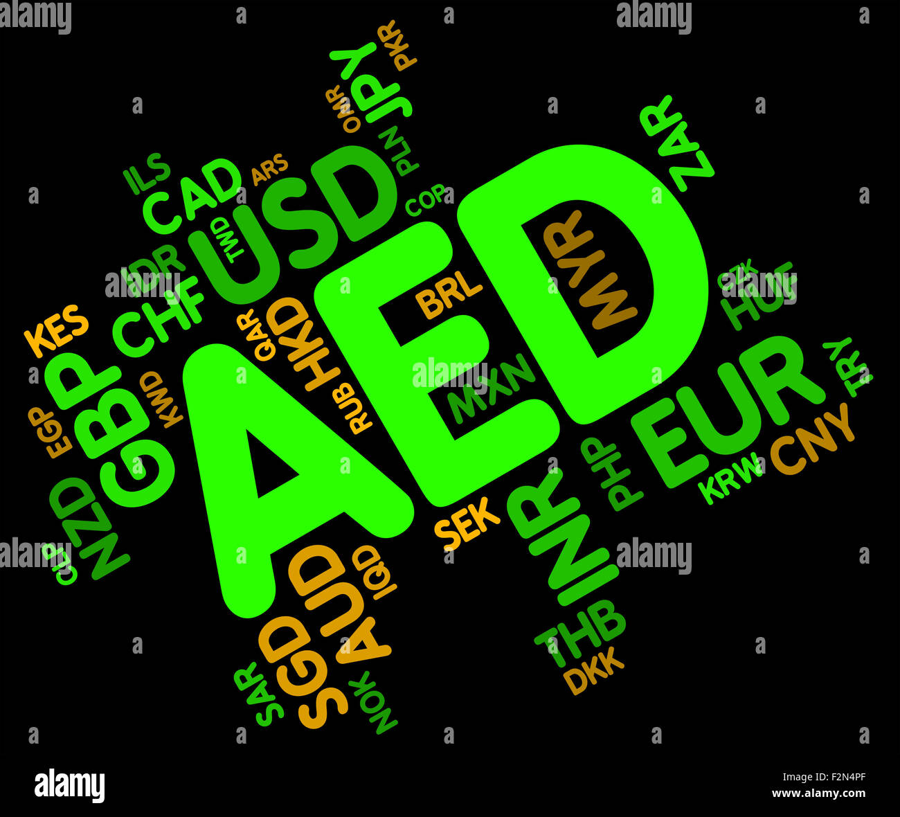 Aed Currency Representing United Arab Emirates And Emirati Dirhams ...