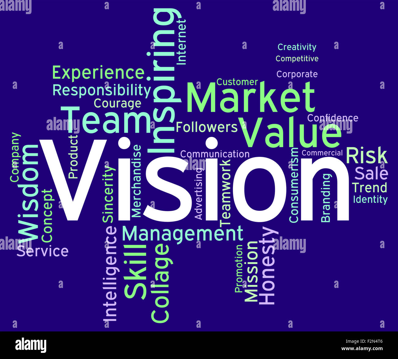 Vision Word Representing Goals Plan And Objective Stock Photo - Alamy
