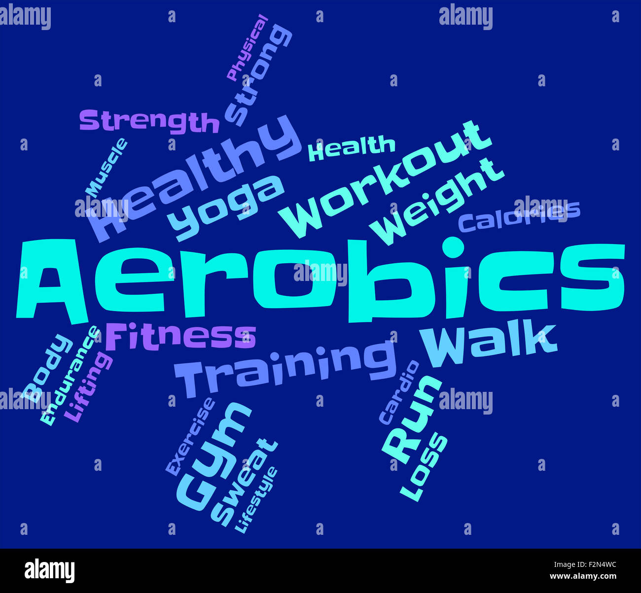 Aerobics Words Showing Get Fit And Wordcloud Stock Photo - Alamy