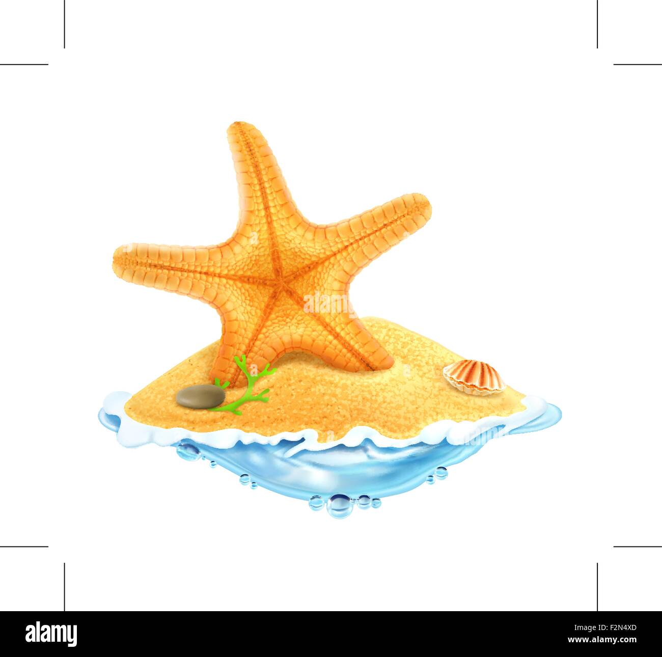 Starfish in the sand, vector illustration Stock Vector Image & Art - Alamy