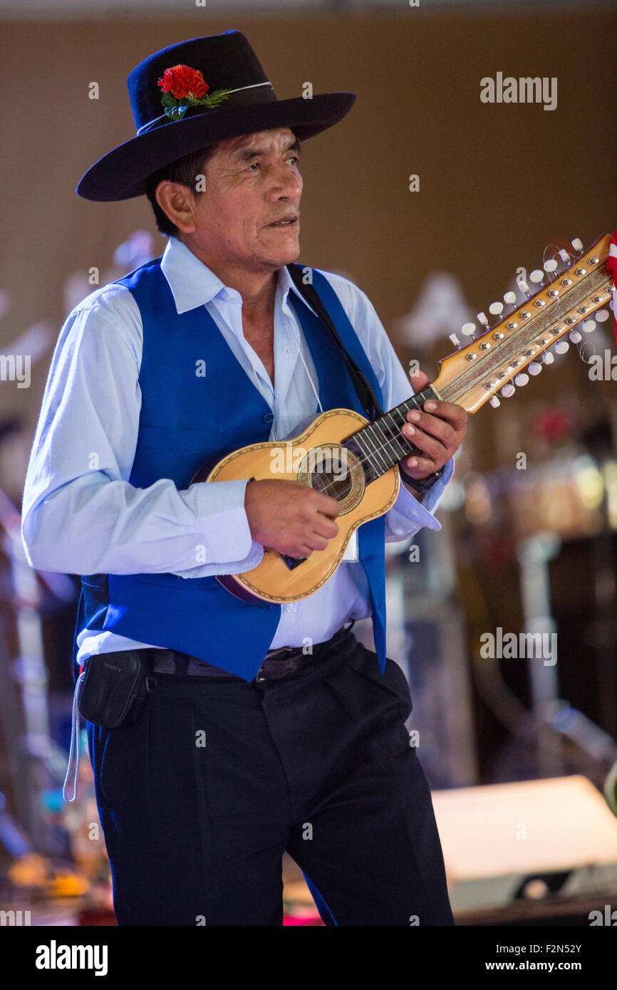 Musician Playing the Charango, a 20-string Instrument, in the Sarawja ...