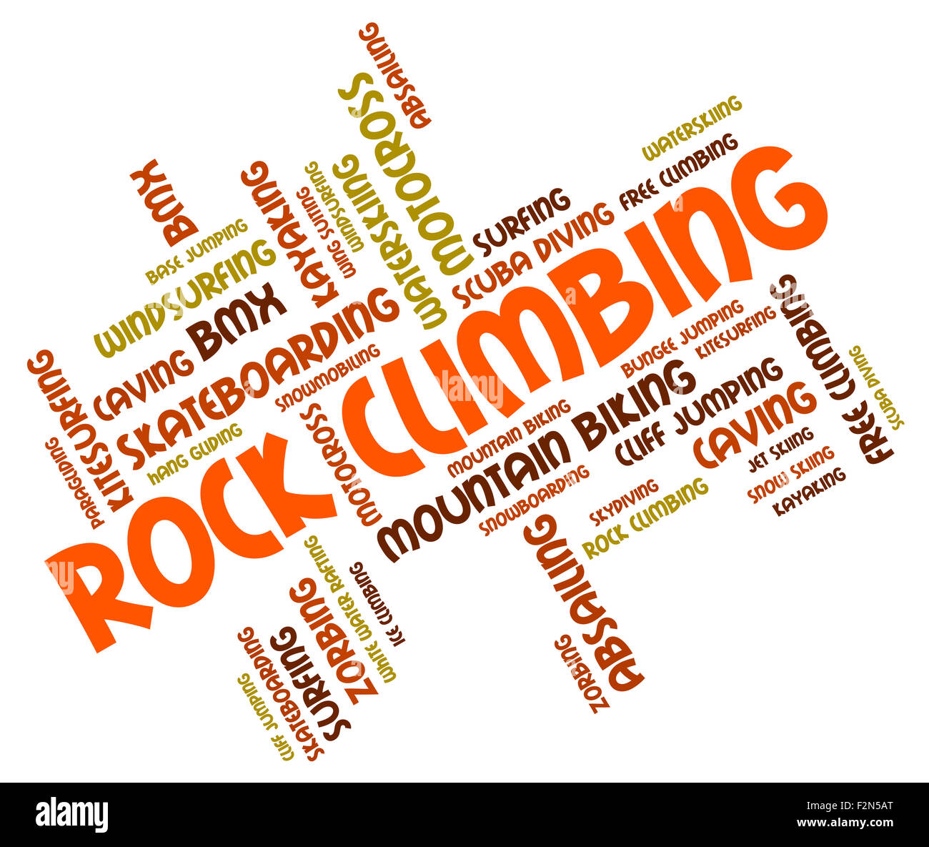 Rock Climbing Showing Wordcloud Adventure And Cliff Stock Photo - Alamy