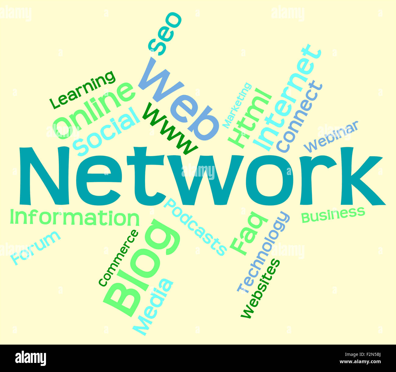 Network Word Indicating Words Communication And Wordcloud Stock Photo ...