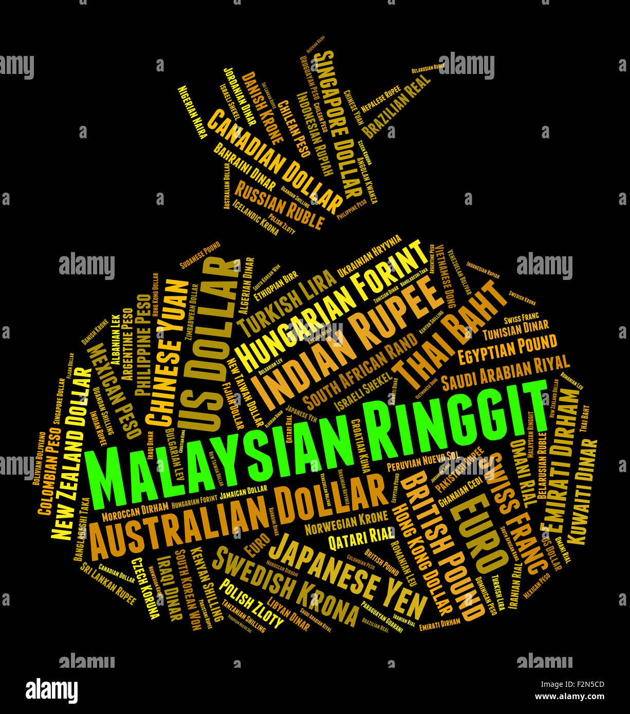 Malaysian Ringgit Indicating Currency Exchange And Wordcloud Stock ...