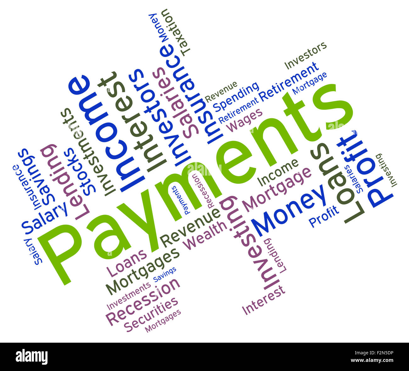 Payments Word Showing Paying Instalment And Remittances Stock Photo - Alamy