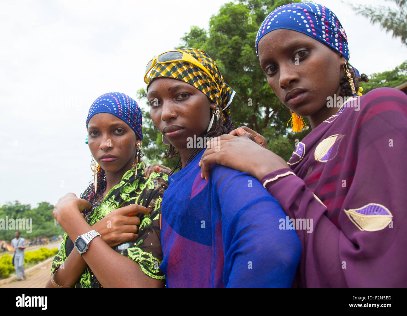 Benin, West Africa, Savalou, beautiful tattooed fulani peul tribe ...