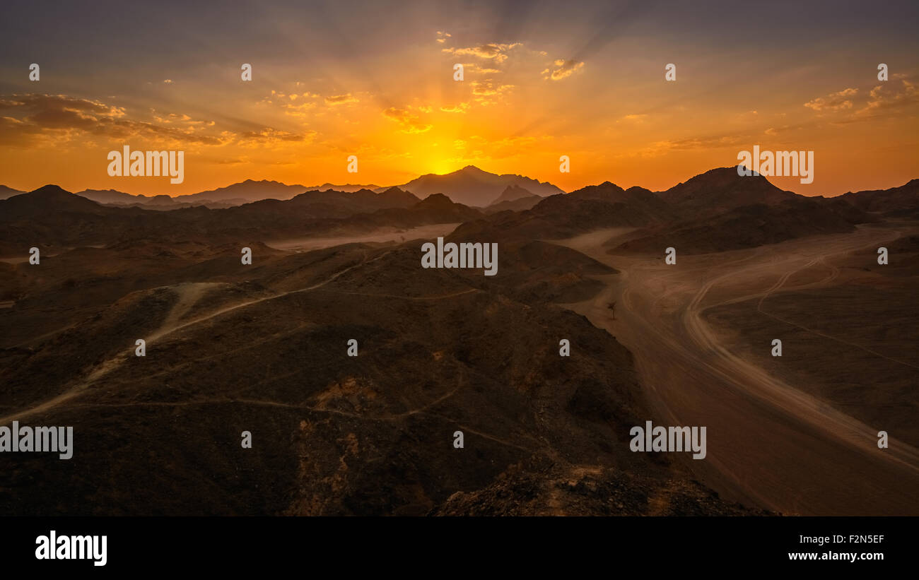 In the picture the Egyptian desert rocks at sunset Stock Photo - Alamy
