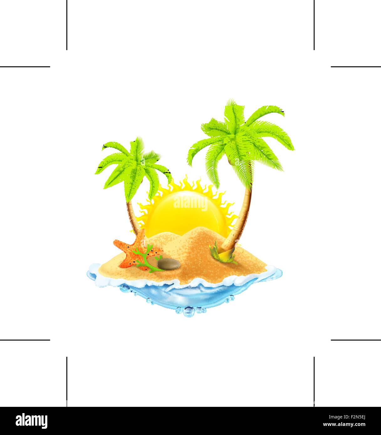 Starfish in sand beach Stock Vector Images - Alamy