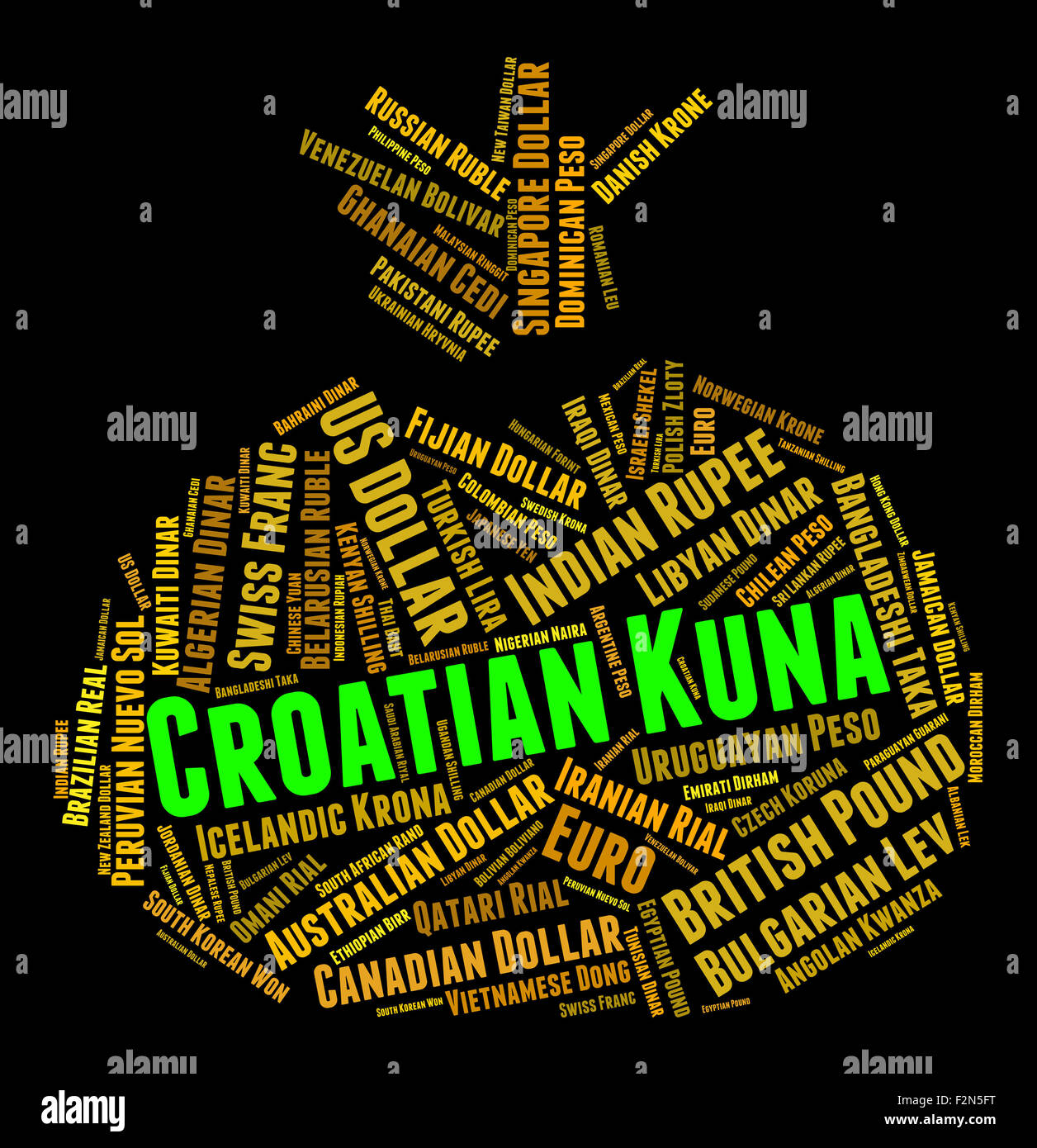 Croatian Kuna Indicating Currency Exchange And Coinage Stock Photo - Alamy