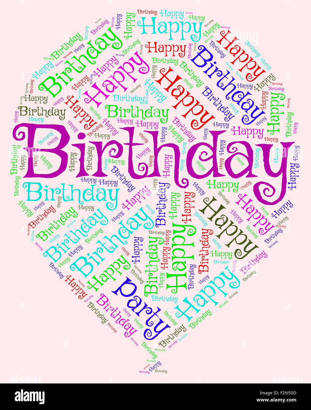 Birthday Balloons Representing Greeting Text And Bunch Stock Photo - Alamy