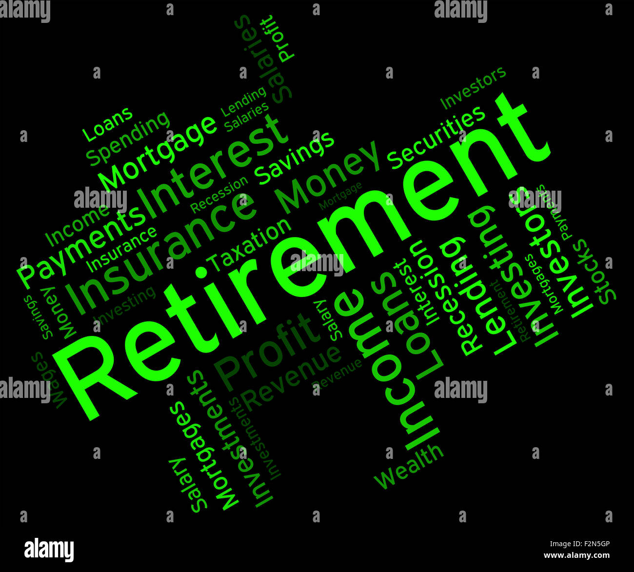 Retirement Word Representing Finish Working And Words Stock Photo - Alamy