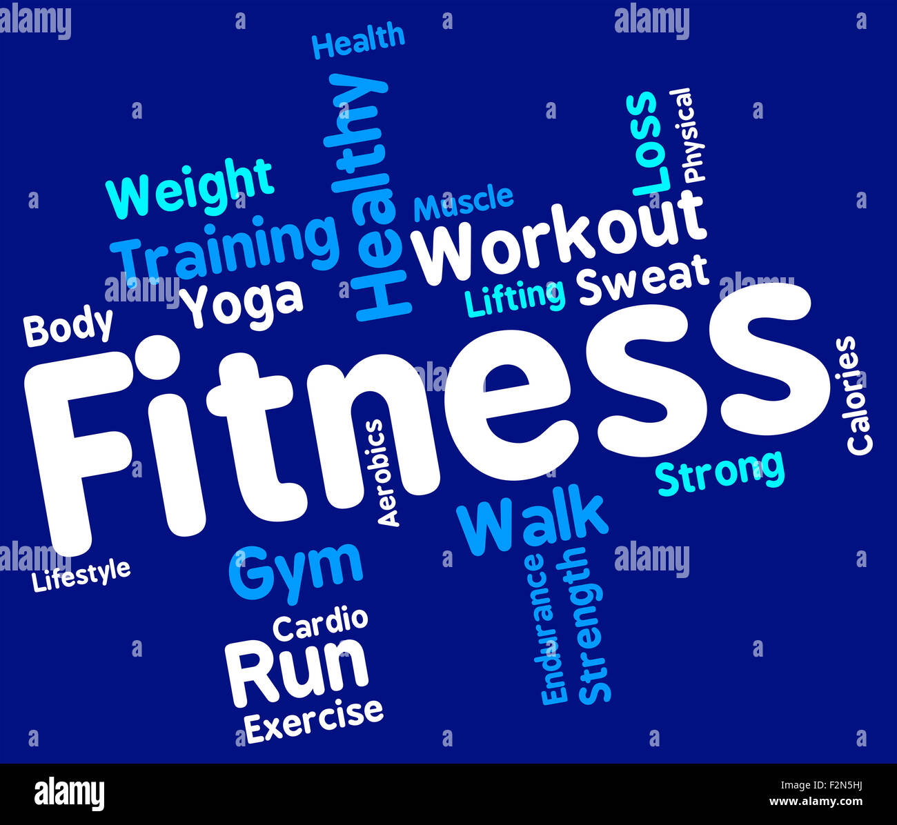 Fitness Words Showing Working Out And Text Stock Photo - Alamy