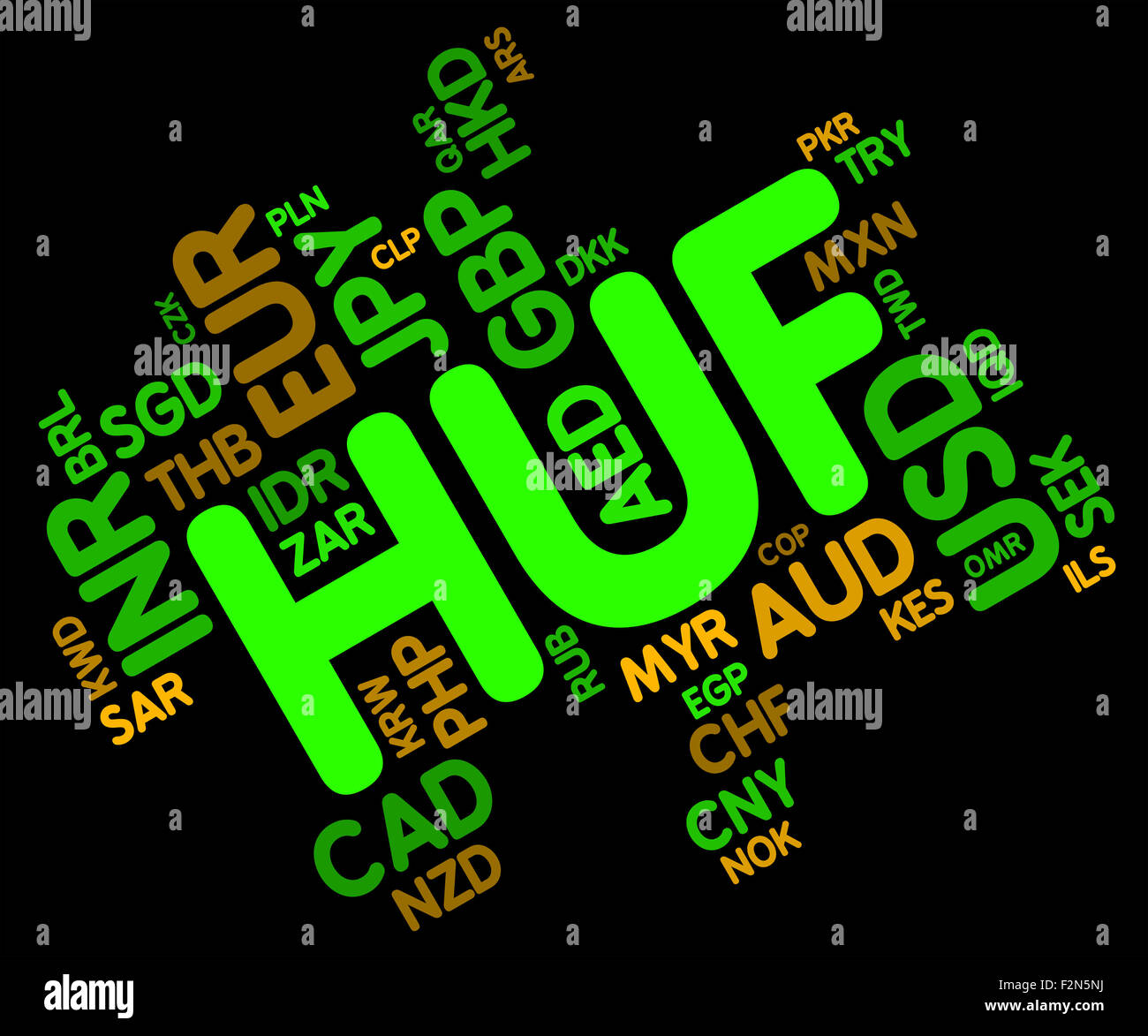 Huf Currency Representing Foreign Exchange And Banknotes Stock Photo ...