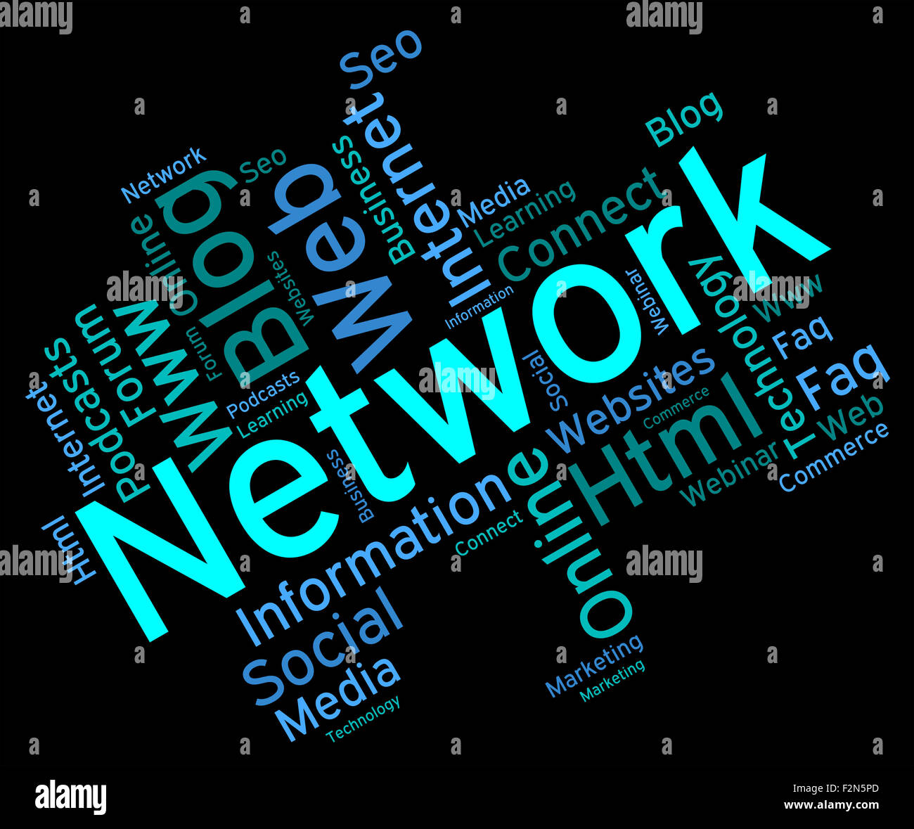 Network Word Meaning Global Communications And Internet Stock Photo - Alamy