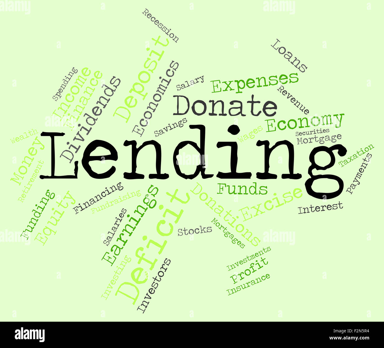 Lending Word Showing Advance Borrows And Borrow Stock Photo - Alamy