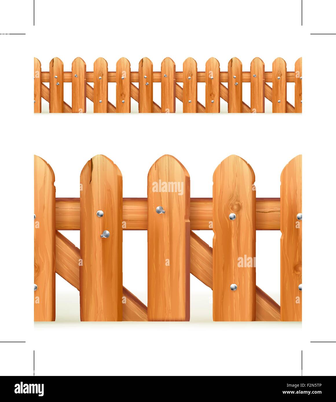 Wooden fence seamless border, vector illustration Stock Vector Image ...