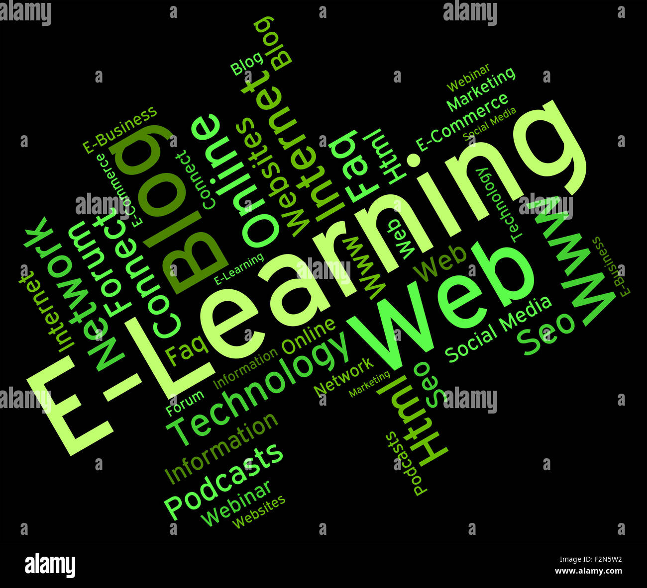 Elearning Word Representing World Wide Web And Web Site Stock Photo - Alamy