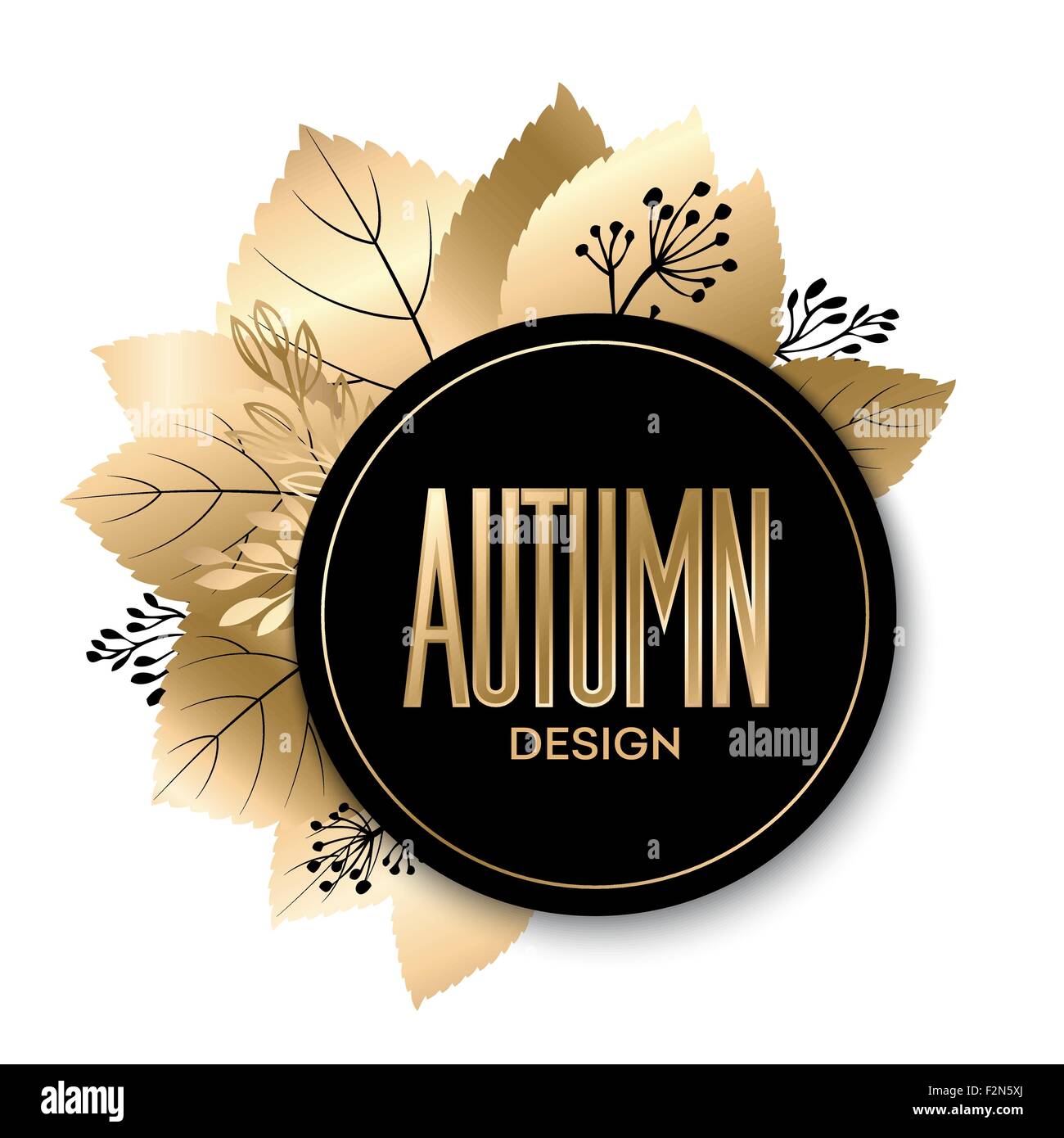 Gold fall design Stock Vector Image & Art - Alamy